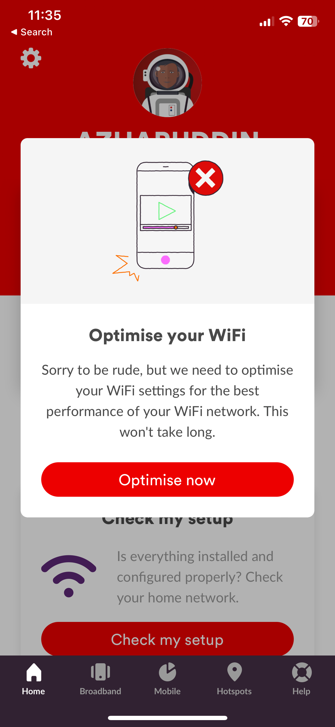 VM connect app forcing to optimise networks | Virgin Media Community ...