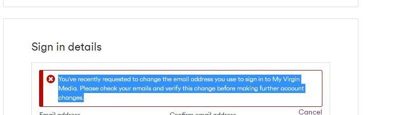 Email Verification loop | Virgin Media Community - 5456358