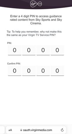 Sky sports login issue | Virgin Media Community - 5452227