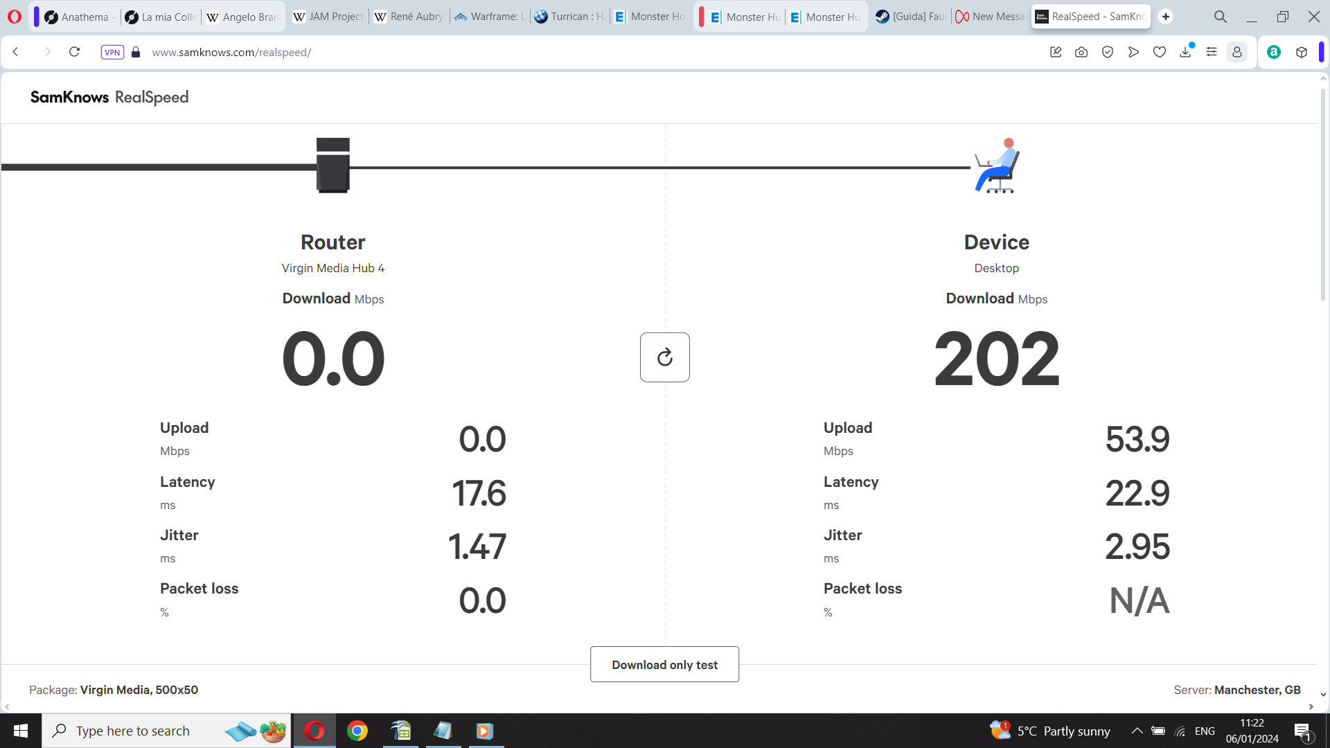 SamKnows issue? | Virgin Media Community - 5465458