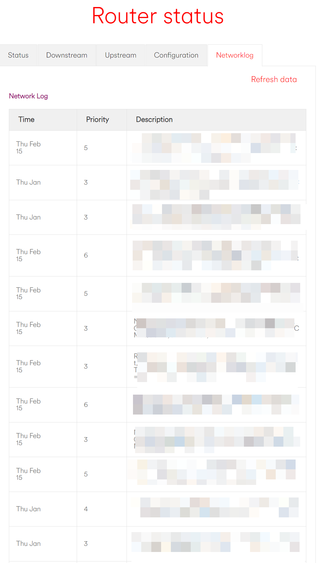 hub 4 network logs. | Virgin Media Community - 5483820