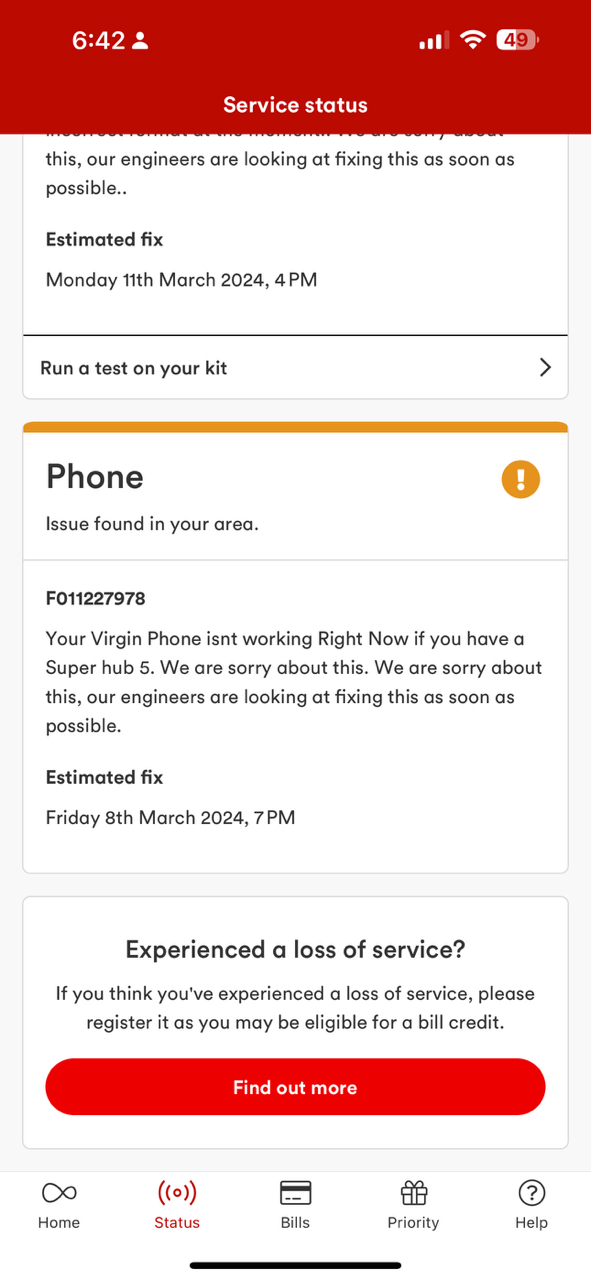 How to register for total loss of service? | Virgin Media Community ...