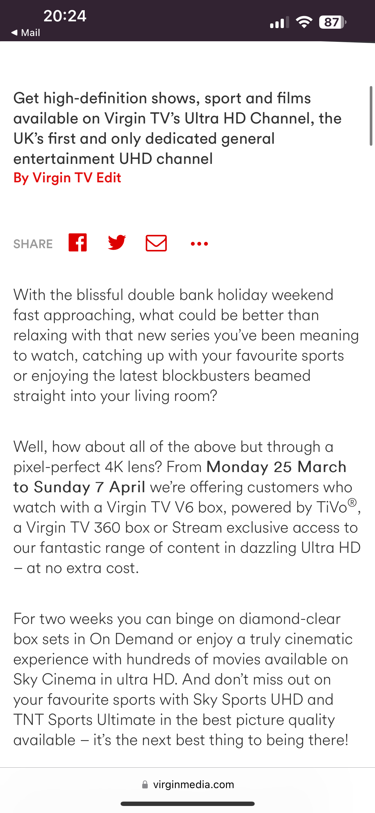 Free UHD Channels | Virgin Media Community - 5503623