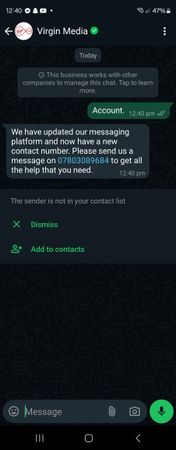 WhatsApp Virgin Contact Number | Virgin Media Community - 5544233