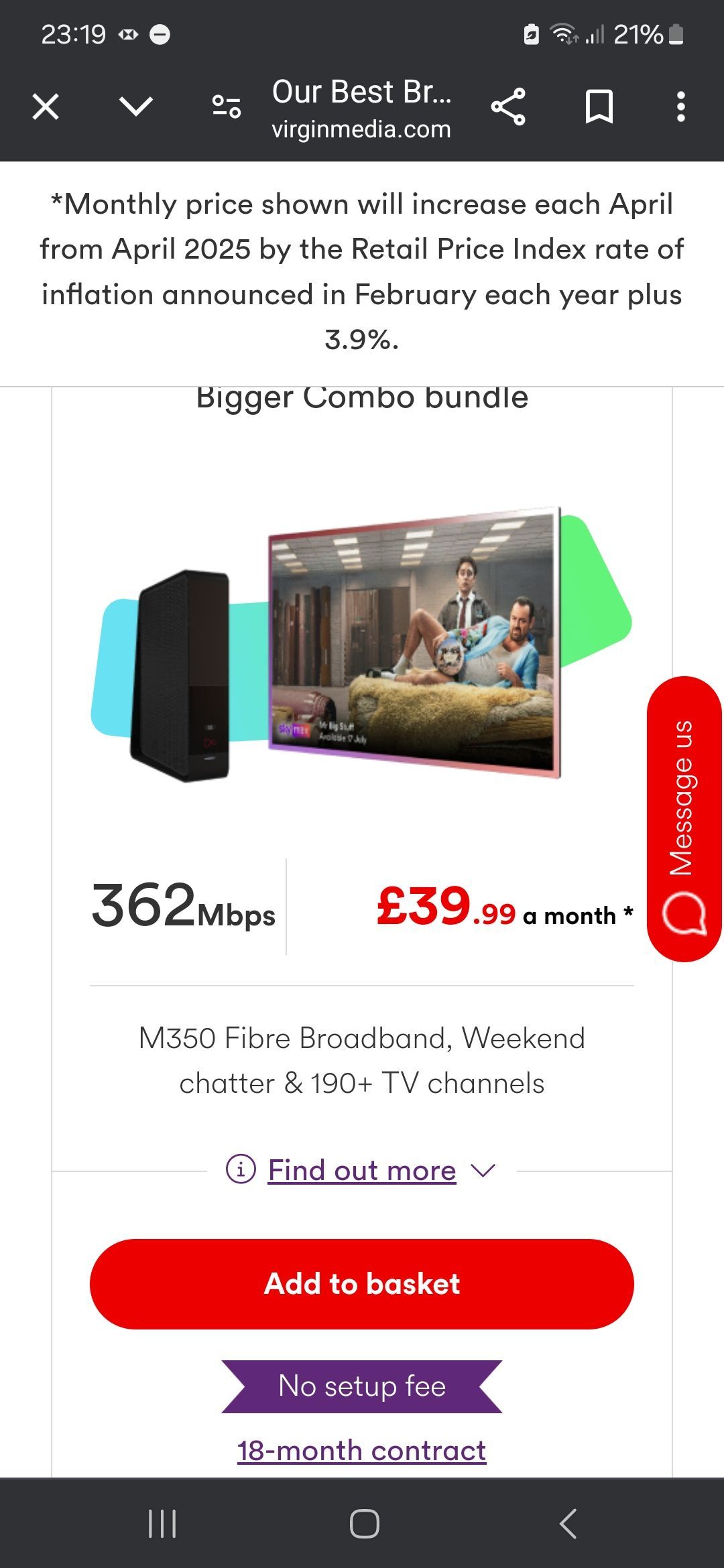 Rip off new contract - downgraded cheapest price | Virgin Media ...