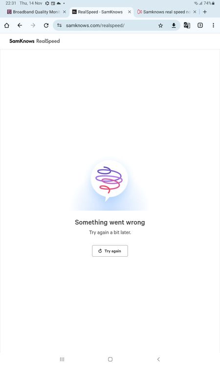 Samknows real speed not working | Virgin Media Community - 5589592