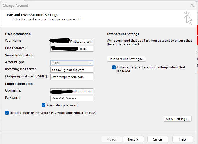 Outlook 2025 settings | Virgin Media Community - 5624567