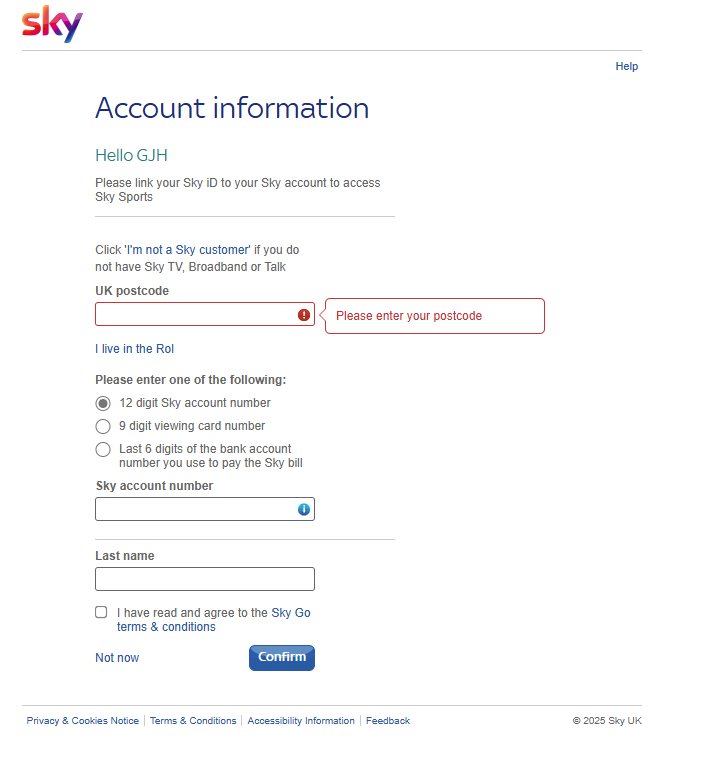 Sky Sports app prevents login | Virgin Media Community - 5628921