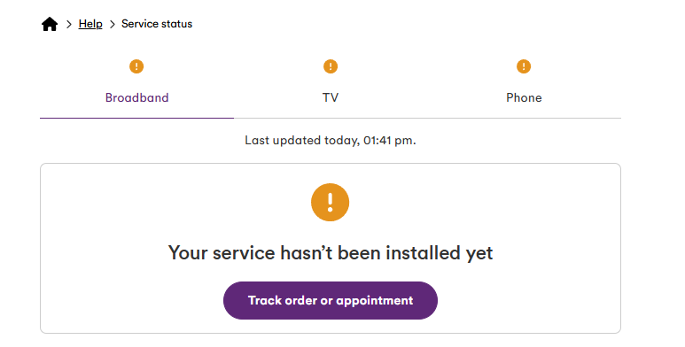 Service Status - Your Service Hasn't Been Installed Yet | Virgin Media ...