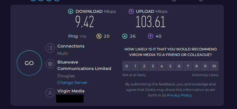 Massive drop in speed since last Friday 14th Feb in Edinburgh | Virgin Media Community - 5620218