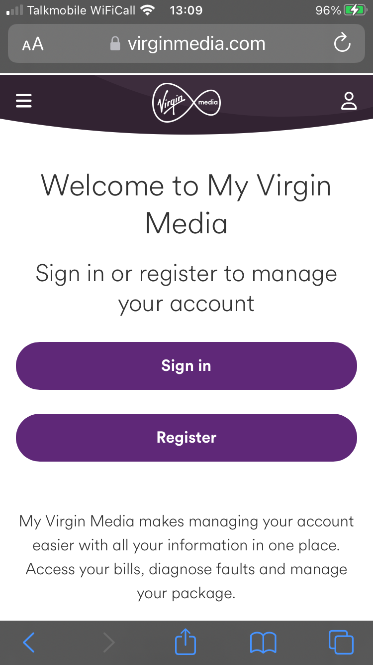 problems signing in to virgin media account | Virgin Media Community ...