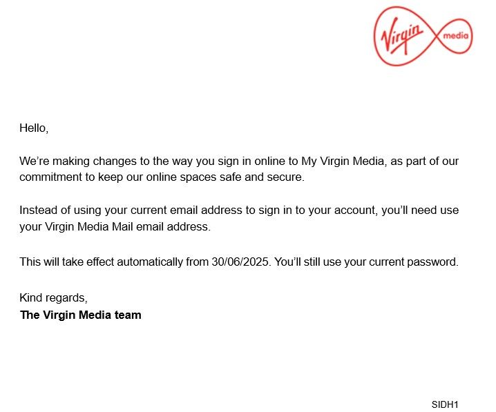 Account Sign-In Changes | Virgin Media Community - 5645266