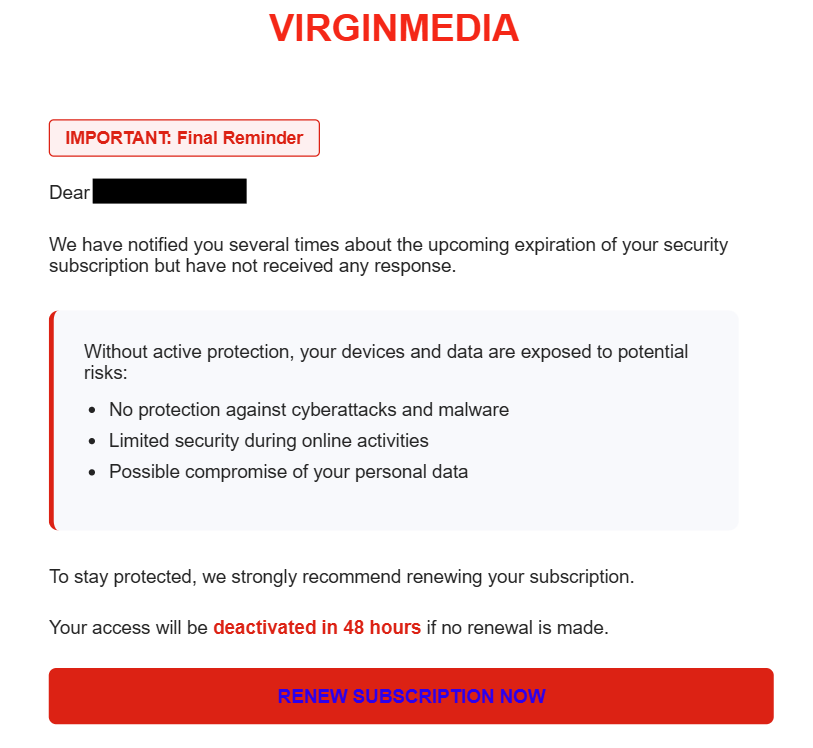 Latest Phishing News 21/07/2025 | Virgin Media Community - 5654503
