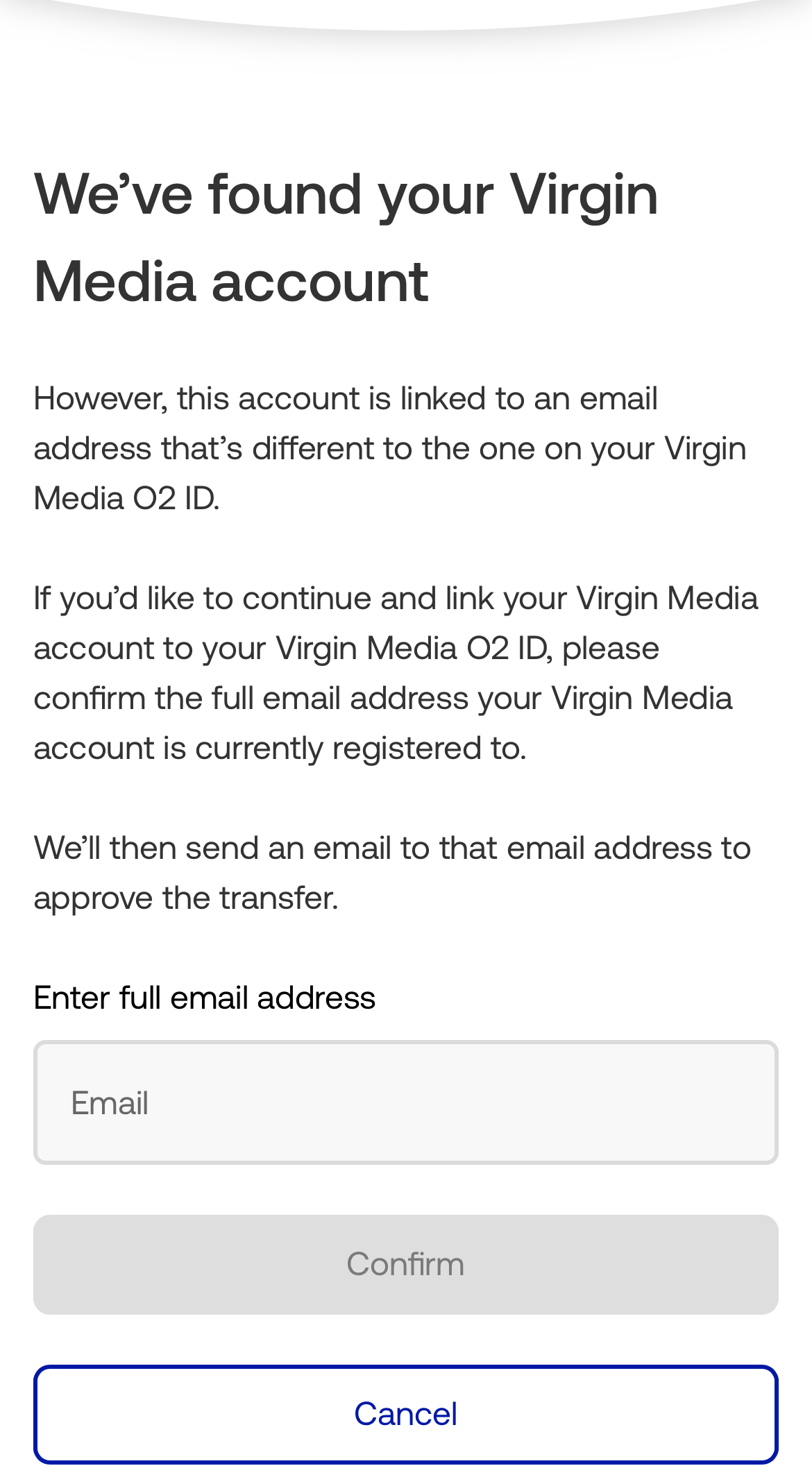 Can't link Virgin Media Account with Virgin Media O2 ID | Virgin Media ...