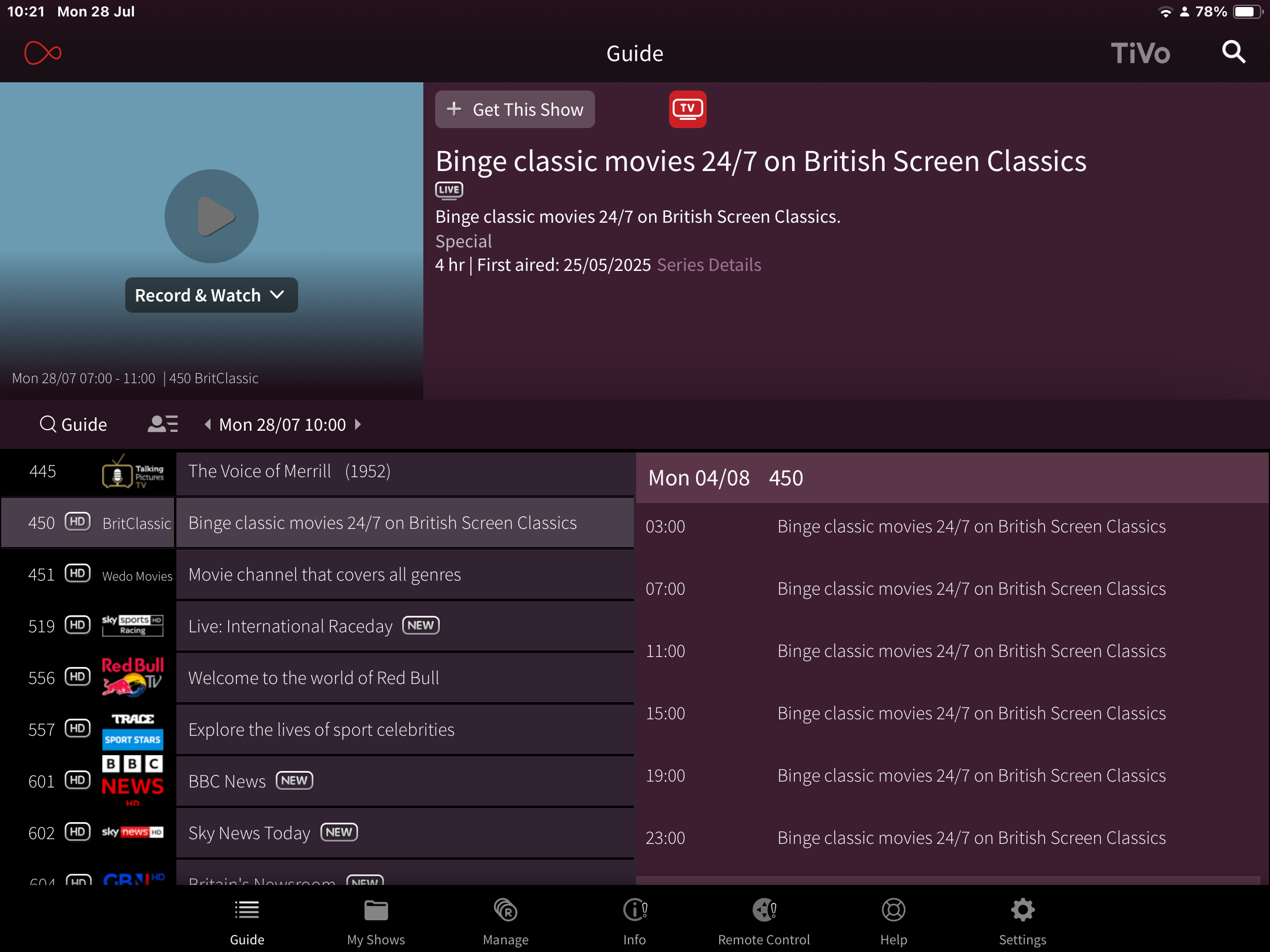 FAST Channel how to see what is coming. | Virgin Media Community - 5656580