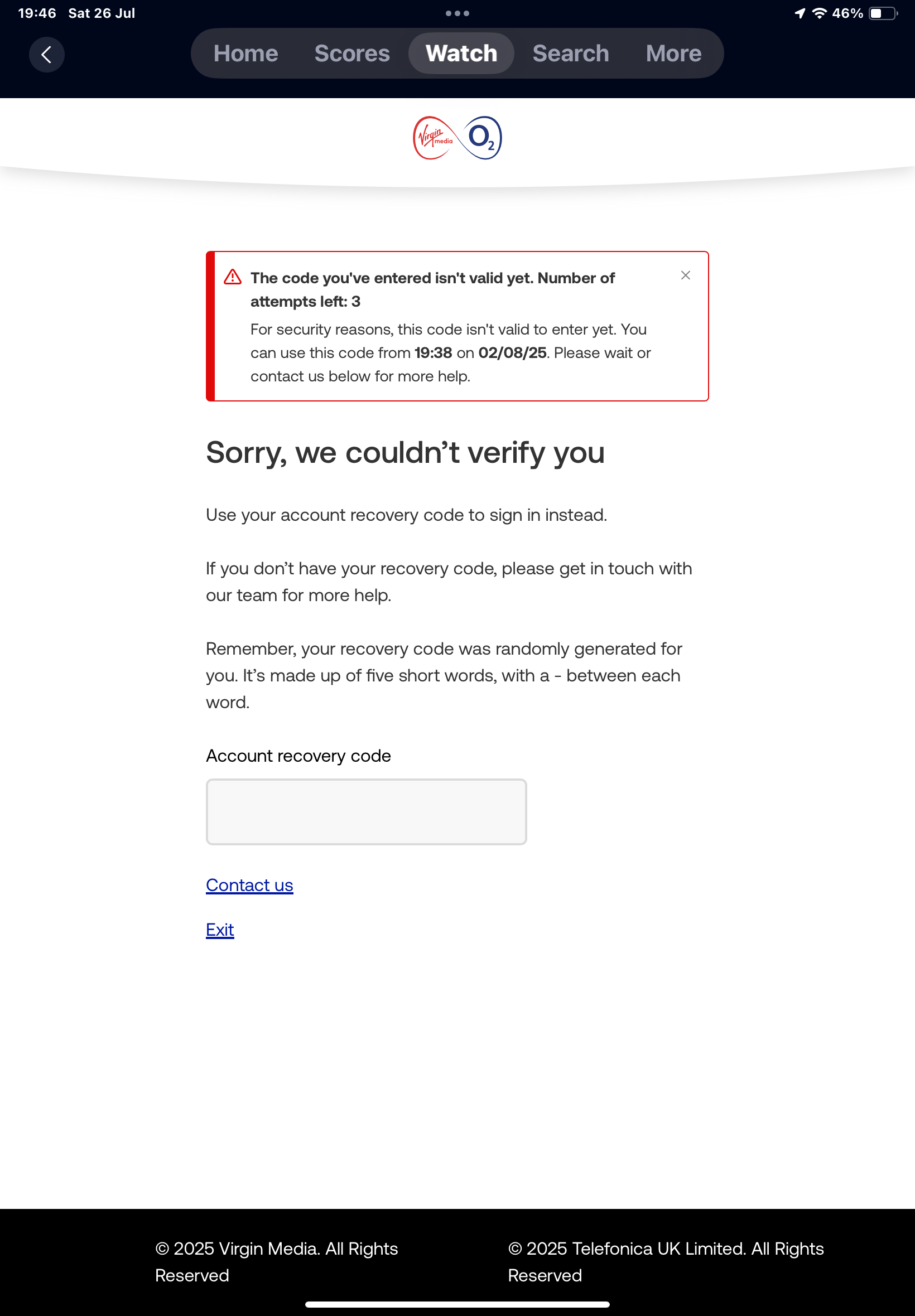 Can't log in to Sky Sports app via VM log in | Virgin Media Community - 5657247