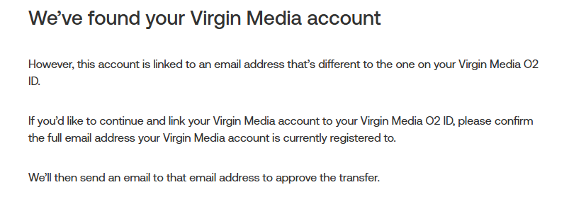 Still having issues linking my Virgin Media account with my Virgin ...