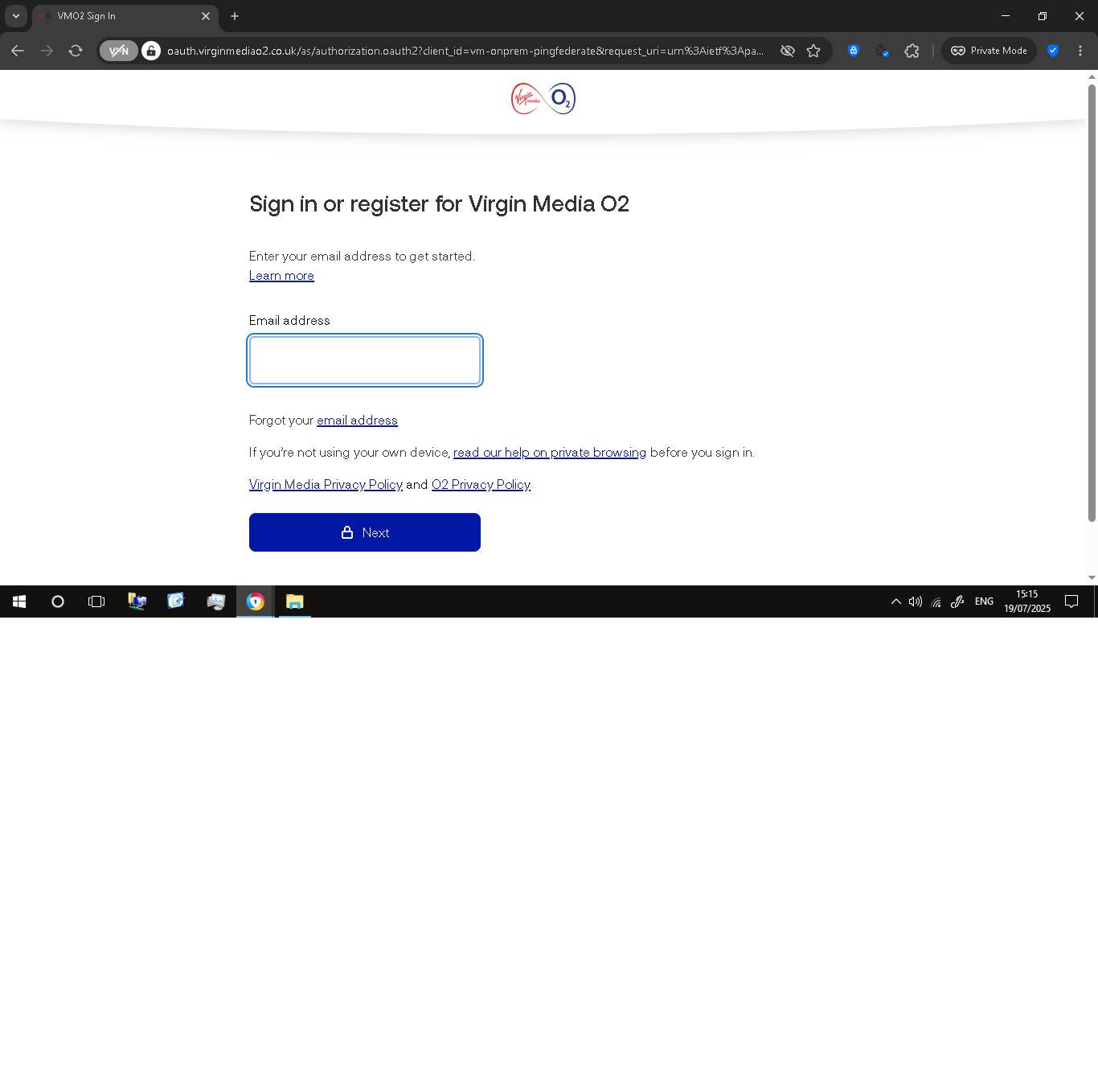 Can't login into virgin media account | Virgin Media Community - 5653880